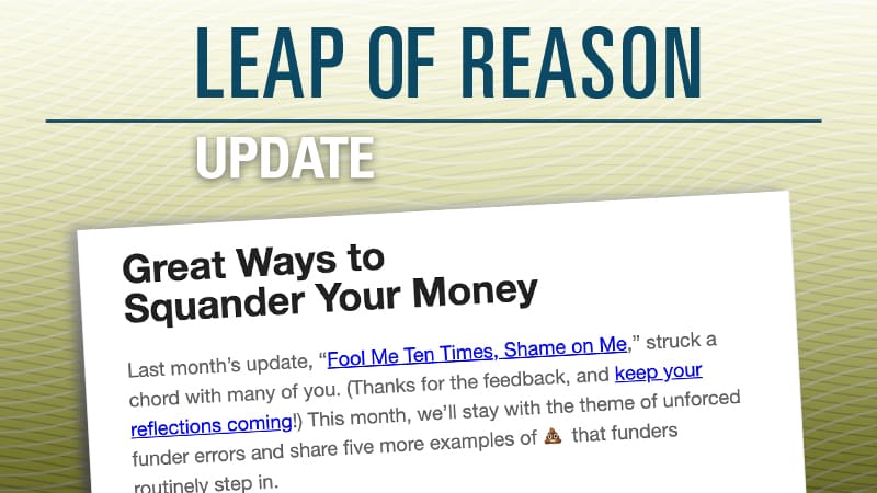 Great Ways to Squander Your Money - Leap of Reason